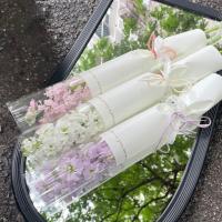 China Cross-border single bouquet wrapping paper, transparent single goddess single flower, single flower bag, English floral materials for sale