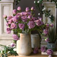China French oil painting simulates the living room dining table, with rose and rose decorative flowers for sale