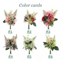 China Factory Direct Artificial Roses Flowers for Decoration Wedding Artificial Flower Bouquet for sale
