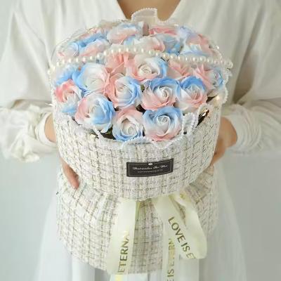 China Hot Sale New Arrival Artificial Foam Eternal Soap Flowers Bouquet Valentine's Day Rose Gift for sale