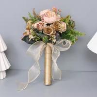China High Quality Wholesale Wedding Bouquets Artificial Flowers Roses Brides Bridesmaids Hand Held Wedding Favors Valentines Day Gift for sale