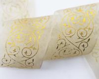 China Manufacturer customized 3.8cm wedding clothing, flower packaging, hot stamping, Korean gauze belt, handmade DIY gift packaging, gauze belt for sale