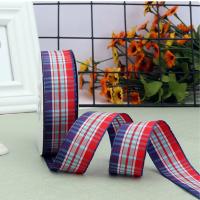 China Wholesale 2.5cm grid woven ribbon handmade DIY ribbon ribbon gift flower packaging wedding color With cloth and silk tape for sale