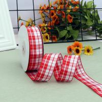 China Wholesale 2.5cm grid woven ribbon handmade DIY ribbon ribbon gift flower packaging wedding color With cloth and silk tape for sale