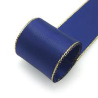 China 35 color gold onion edge ribbon 28801 Yao Ming polyester satin gold edge ribbon flower packaging tape for sale