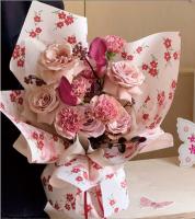 China Spring floral packaging paper, thickened fresh flower bouquet packaging paper, waterproof printed packaging paper, flower shop floral art packaging for sale