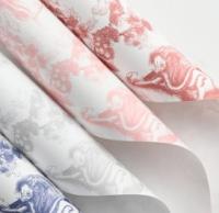 China European retro printed kraft paper flower packaging paper for sale