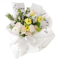 China Waterproof and simple flower bouquet wrapping paper, white English flower wrapping paper, floral pearlescent paper, gift and present materials for sale