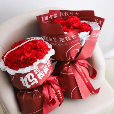 China Thank you, Mother's Day, flower wrapping paper, kraft paper, bouquet wrapping, flower paper, Love you, Mom, flower shop marketing packaging materials for sale