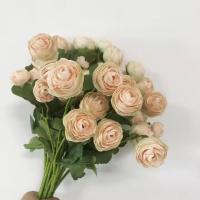 China Loose Artificial Peonies Peach Ranunculus Silk Peony Flowers Bouquet for sale