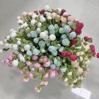 China Loose Artificial Peonies Peach Ranunculus Silk Peony Flowers Bouquet for sale