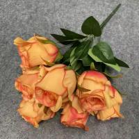 China 7 Heads Zixia Fairy Simulation Decorative Flowers Wedding Bouquets Indoor Dried Flower Artificial Silk Rose for sale