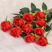 China Artificial snow mountain rose single red artificial flower wedding home Valentine's Day decoration tactile bouquet artificial flower for sale
