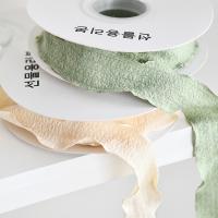 China 2.5cm pleated wave yarn floral ribbon fishtail yarn wrapped flower ribbon ribbon snow yarn chiffon ribbon ribbon for sale