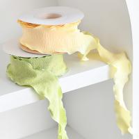 China 2.5cm pleated wave yarn floral ribbon fishtail yarn wrapped flower ribbon ribbon snow yarn chiffon ribbon ribbon for sale