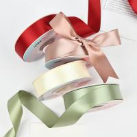 China 2.5cm double-sided encrypted solid color floral ribbon, flower bouquet ribbon, handmade DIY bow gift box ribbon for sale