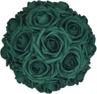 China Bulk Dark Emerald Green Roses Artificial Flowers with Stem for DIY Wedding Bouquets Centerpieces Arrangements Kissing Ball for sale