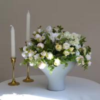 China Wholesales Sale Silk Single Roses Flower Bouquet Artificial Flowers Rose Flower Bouquet for Wedding Decoration for sale