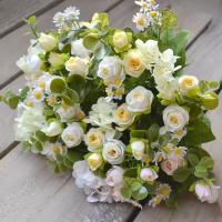 China Wholesales Sale Silk Single Roses Flower Bouquet Artificial Flowers Rose Flower Bouquet for Wedding Decoration for sale