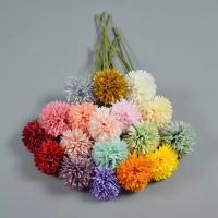 China Hot Sale Artificial Single Chrysanthemum Branch Silk Marigold Ball PingPong Artificial Flowers Bulk Cake Wedding DecorDIY for sale
