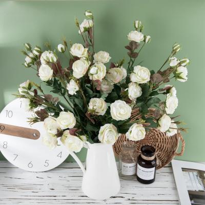 China Multi-head artificial rose home decoration wedding artificial flowers for sale