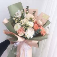 China Hanfei paper two-color flower wrapping paper, solid color Ouya paper, opp bouquet material, waterproof floral art, Hansu paper packaging for sale