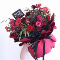 China Hanfei paper two-color flower wrapping paper, solid color Ouya paper, opp bouquet material, waterproof floral art, Hansu paper packaging for sale