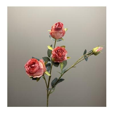 China Retro charred rose artificial flower home decoration, wedding decoration for sale