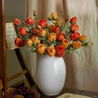 China Retro charred rose artificial flower home decoration, wedding decoration for sale