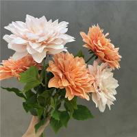 China Home simulation dahlia indoor dining table decoration, artificial flower wedding scene photography props for sale