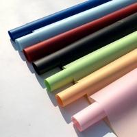 China Solid-color matte paper-wrapped flower paper, flower packaging paper material, flower shop bouquet waterproof packaging paper, semi-transparent plastic paper for sale