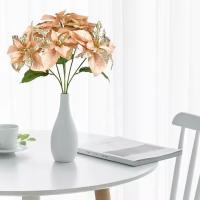 China Realistic Simulation Plastic Silk Cloth Flower Bouquet Home Table Christmas Scene Decoration Desktop Ornament for Table for sale
