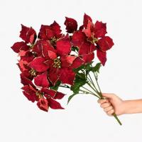China Realistic Simulation Plastic Silk Cloth Flower Bouquet Home Table Christmas Scene Decoration Desktop Ornament for Table for sale