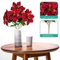 China Realistic Simulation Plastic Silk Cloth Flower Bouquet Home Table Christmas Scene Decoration Desktop Ornament for Table for sale