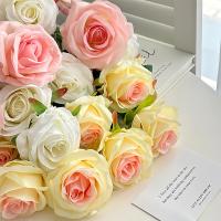 China Rose artificial flower home living room decoration, Valentine's Day artificial flower wedding hall decoration for sale