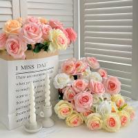 China Rose artificial flower home living room decoration, Valentine's Day artificial flower wedding hall decoration for sale