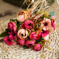 China Artificial flowers, fake flowers, diamond tea buds, plastic tea roses, artificial flowers, decorative flowers, photography props for sale