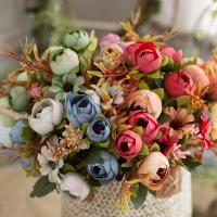 China Artificial flowers, fake flowers, diamond tea buds, plastic tea roses, artificial flowers, decorative flowers, photography props for sale