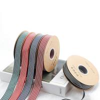 China 2.5CM Cake Shop Flower Ties Ribbons Flower Bouquet Gift Packaging Stripes Ribbons for sale
