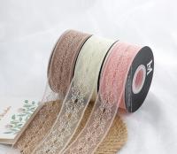 China 4cm lace ribbon edging nylon bouquet DIY material ribbon gift cake baking ribbon flower packaging ribbon for sale