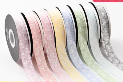 China Ribbon bouquet new relief small shell fabric special floral ribbon flower packaging material flower ribbon for sale