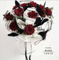 China Black and white border jelly film, Korean plain paper, flower gift wrapping paper, floral art bouquet wrapping, flower wrapping, waterproof matte paper for sale