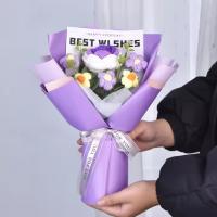 China Handmade Crocheted Artificial Flower Bouquet High Valentine's Day Thanksgiving Graduation Mother's Day Easter Christmas New Year for sale