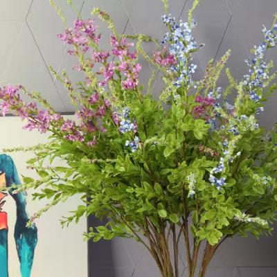 China Artificial Salvia Grass Small Wild Flower Silk Sage With Flowers for Bridal Bouquet Filler Wedding Indoor Decoration Plants for sale