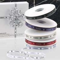 China 1cm Small Fragrant Printed Polyester Ribbon Customized Logo Flower Packaging Ribbon Color Ribbon Birthday Cake Box Strap for sale