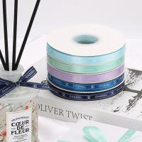China 1cm Small Fragrant Printed Polyester Ribbon Customized Logo Flower Packaging Ribbon Color Ribbon Birthday Cake Box Strap for sale