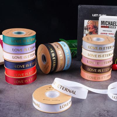 China 2.5 Threaded Ribbon, Flower Packaging Ribbon, Floral Art, Hot Stamping, Ribbed Ribbon, LOVE English Letter bouquet tie for sale