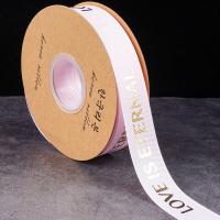 China 2.5 Threaded Ribbon, Flower Packaging Ribbon, Floral Art, Hot Stamping, Ribbed Ribbon, LOVE English Letter bouquet tie for sale