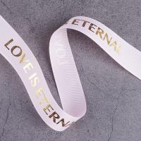 China 2.5 Threaded Ribbon, Flower Packaging Ribbon, Floral Art, Hot Stamping, Ribbed Ribbon, LOVE English Letter bouquet tie for sale