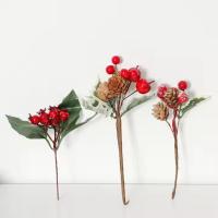 China Christmas Decoration Supplies Picks Articulos Decoracion Artificial Foam Christmas Glitter Flower Picks for sale